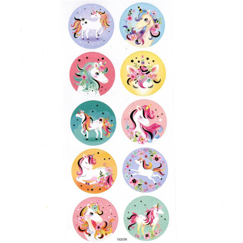 Habico Signature Foil Stickers Circular Unicorns - New Forest Stationers